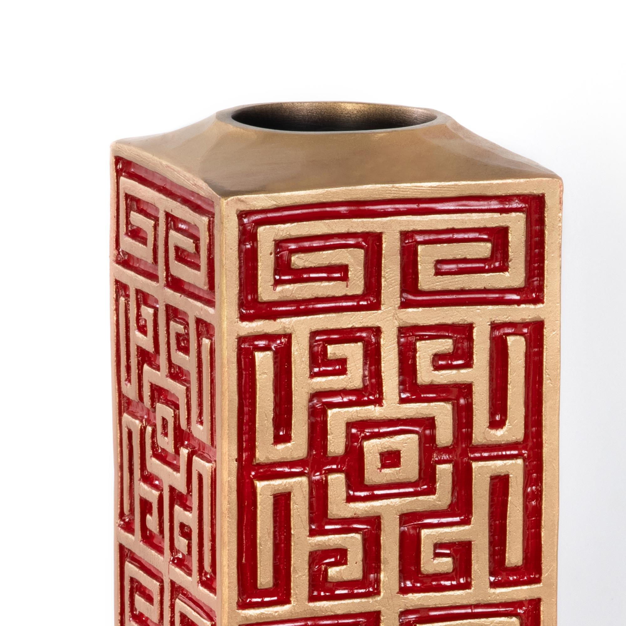 FR Polyresin Vase Red 605259 | Furniture Republic